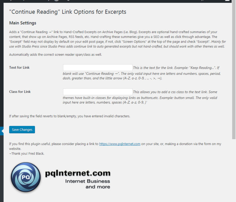 WordPress Continue Reading Link Plugin for Excerpts